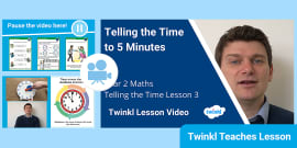 👉 Year 2 (Ages 6-7) Maths: Telling the Time Video Lesson 1