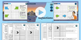 3 lines of symmetry: a reflections worksheet in 4 quadrants