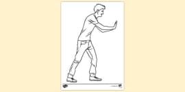 Child Pushing in Dinner Queue Colouring | Colouring Sheets