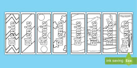 FREE! - Ruby Name Simple Colouring Bookmarks - Twinkl