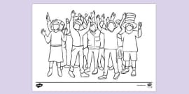 FREE! - crowd shouting Colouring | Colouring Sheets