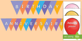 Birthday Months French (teacher made) - Twinkl
