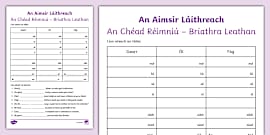 Junior Cycle An Aimsir Láithreach Display Posters - Gaeilge Resources