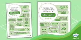 If I Make a Mistake I Can Poster (Teacher-Made) - Twinkl