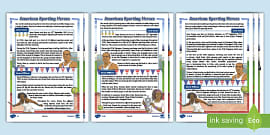 LKS2 American Sporting Heroes Differentiated Reading Comprehension Activity