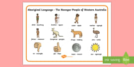 Noongar Aboriginal and English Language Flashcards - Twinkl