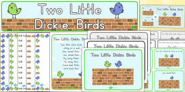 Two Little Dickie Birds Story Colouring Sheets - Twinkl