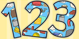 Materials Themed Display Numbers (teacher made) - Twinkl