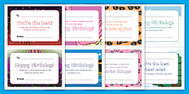 Happy Birthday Card Inserts (teacher made) - Twinkl