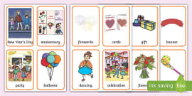 Celebrations Word Mat, Celebrations Vocabulary - Twinkl