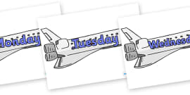 Days of the Week on Space Images (Teacher-Made) - Twinkl