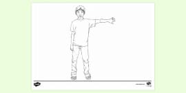 Child Stretching Colouring Sheet | Colouring Sheets