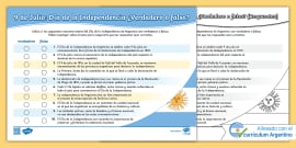 Sopa de letras del Día de la Independencia Argentina