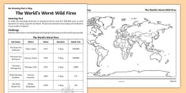 Wild Fire Hotspots Worksheet / Worksheet, worksheet