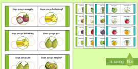 Indonesian Fruit Vocabulary Cards (Teacher-Made) - Twinkl