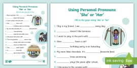 Using Personal Pronouns I or Me Worksheet - Twinkl