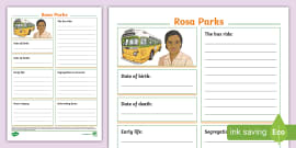 Rosa Parks Leaflet Template (Teacher-Made) - Twinkl