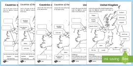 Locating UK Cities on a Map Differentiated Worksheet