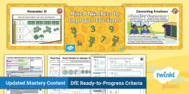 👉 Domino game teaching mixed numbers and improper fractions