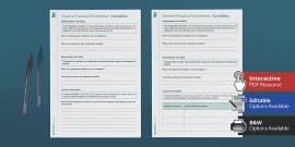 Independent and Dependent Variables Science Sheet | Beyond