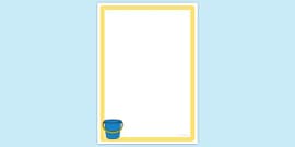 FREE! - Simple Blank Full Bucket Page Border | Page Borders | Twinkl