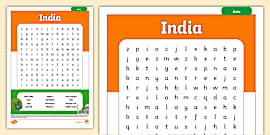 KS2 India Word Search- KS2 (teacher made) - Twinkl