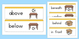 Positional Vocabulary Cards Spanish (l'enseignant a fait)