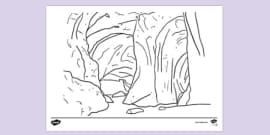 FREE! - Cave Colouring Sheet | Primary Resources | Twinkl