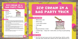FREE! - Ice Cream In A Bag Recipe - Ice Cream Experiment - Twinkl