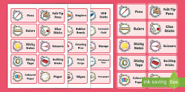 Ocean Theme Tote Tray Labels | Twinkl (teacher made)