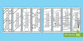 FREE! - * NEW * Oliver Name Simple Colouring Bookmarks