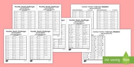 Number Bond Challenge Worksheet (teacher made) - Twinkl