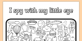 I Spy with My Little Eye Worksheet | K-2 Teaching Resources