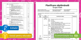 FREE! - Toamna pe cărare Model de planificare săptămânală grupa mare