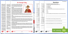 St. George's Day KS1 Reading Comprehension Pack