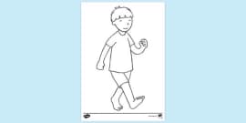 FREE! - Child Walking Colouring | Colouring Sheets - Twinkl