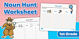 Kindergarten Color the Noun Worksheet