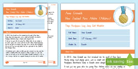 Sports Champion Fact File Worksheet (teacher made) - Twinkl