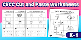 CCVC and CVCC Words Cut and Paste Worksheet