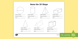 Name the 3D Shape Grade 6 Activity | 'Outstanding' Resources