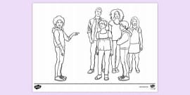 FREE! - Group of People Colouring Sheet (teacher made)