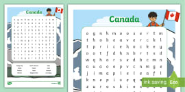Canada's Provinces Territories Word Search - Geography Game