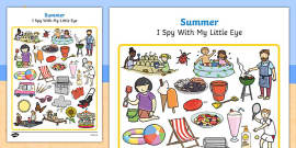 I Spy with My Little Eye Educational Game Worksheet