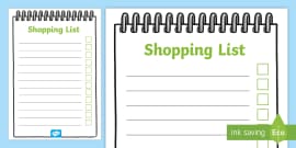 Shopping Lists and Food Cards (teacher made) - Twinkl