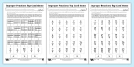 Improper Fraction Loop Cards (teacher made)
