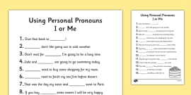 Personal Pronouns Worksheet (teacher made)