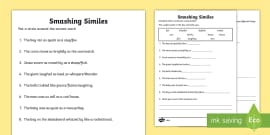 FREE! - Write your own Similes Worksheet - English Resource - Twinkl