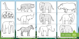 Elephant Coloring Bookmarks (teacher made) - Twinkl