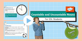 ESL Countable and Uncountable Nouns Worksheet [Kids, A2]