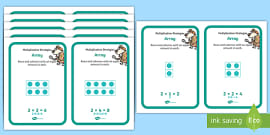 Number Array Multiplication Cards: 2, 5 and 10 Times Tables